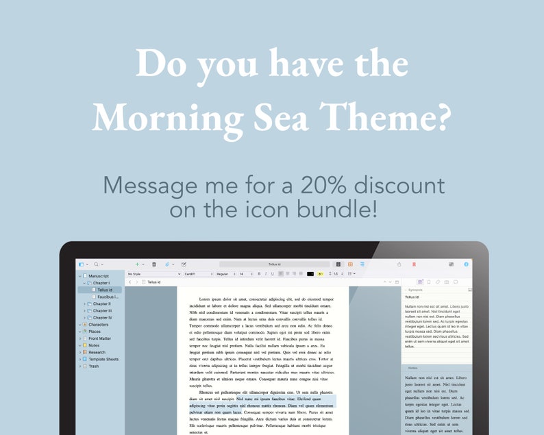 Morning Sea Scrivener Icon Bundle - Etsy