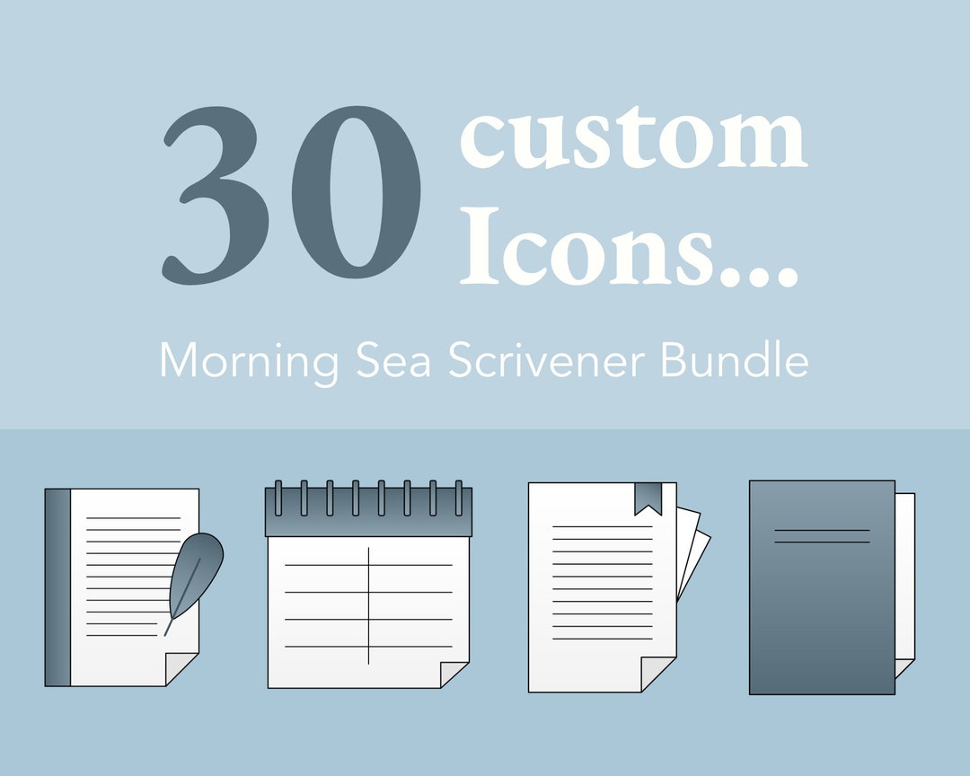 Morning Sea Scrivener Icon Bundle - Etsy