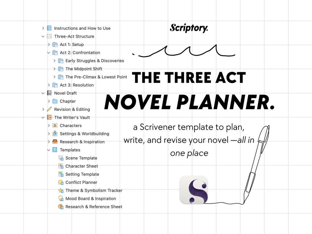 The Complete Three-act Novel Planner | Scrivener Template for Story ...