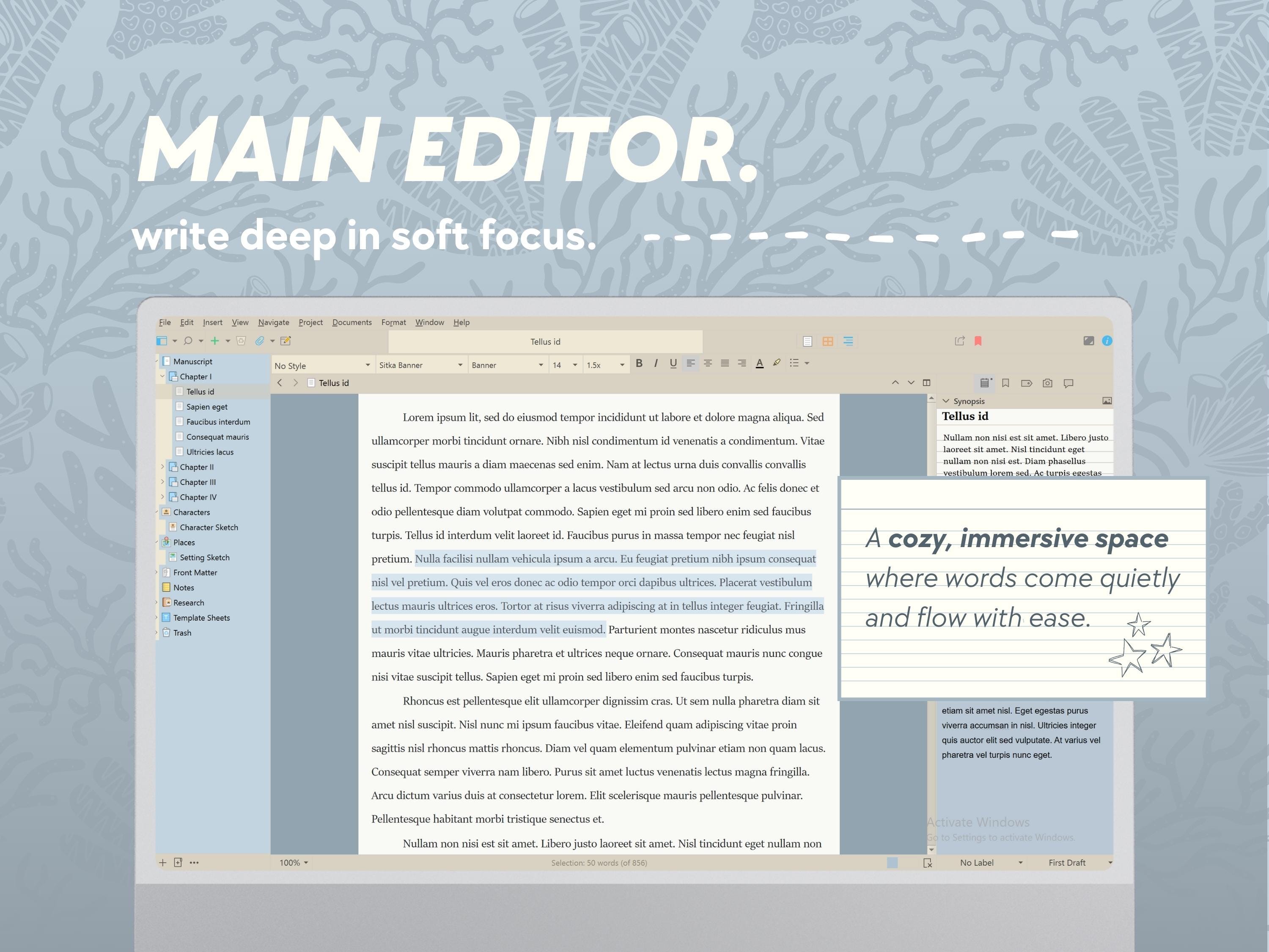 Morning Sea Scrivener Theme: Soft Blue Writing Space for Windows - Etsy