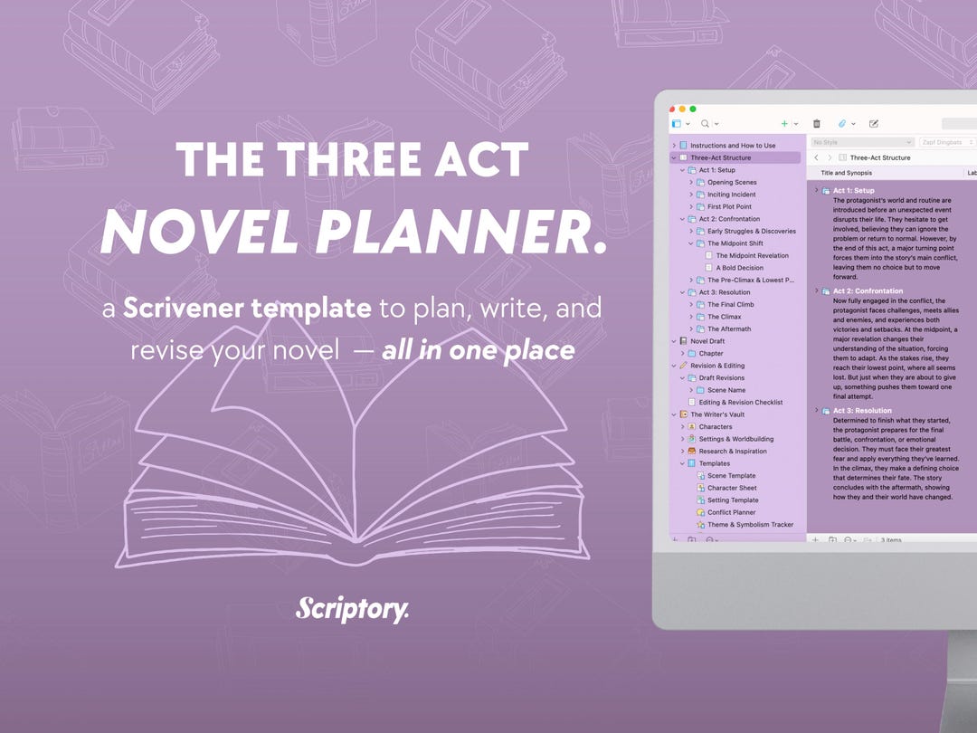 The Complete Three-act Novel Planner | Scrivener Template for Story ...