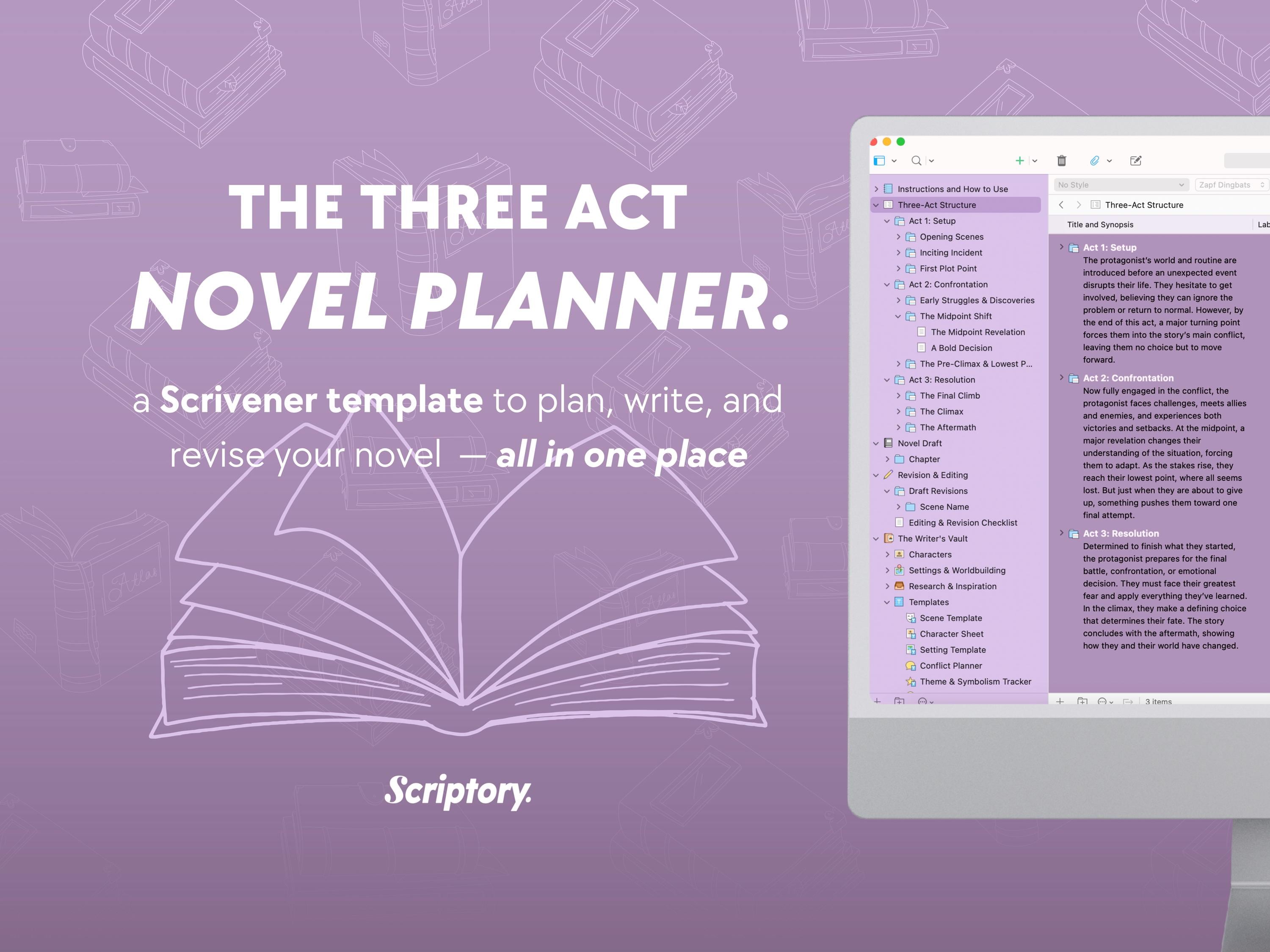 The Complete Three-act Novel Planner | Scrivener Template for Story ...