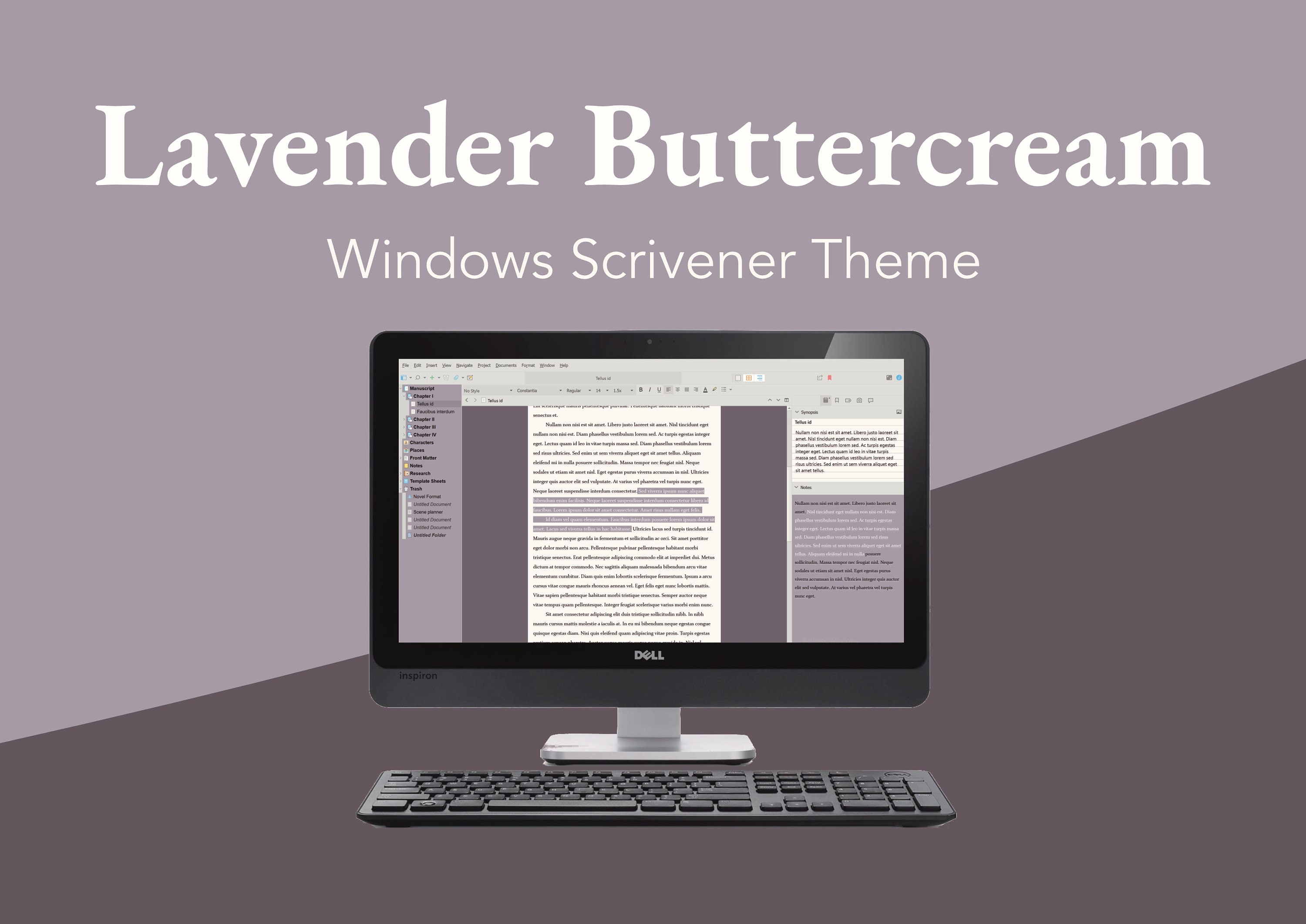 Lavender Buttercream Scrivener Theme for Windows light Mode - Etsy