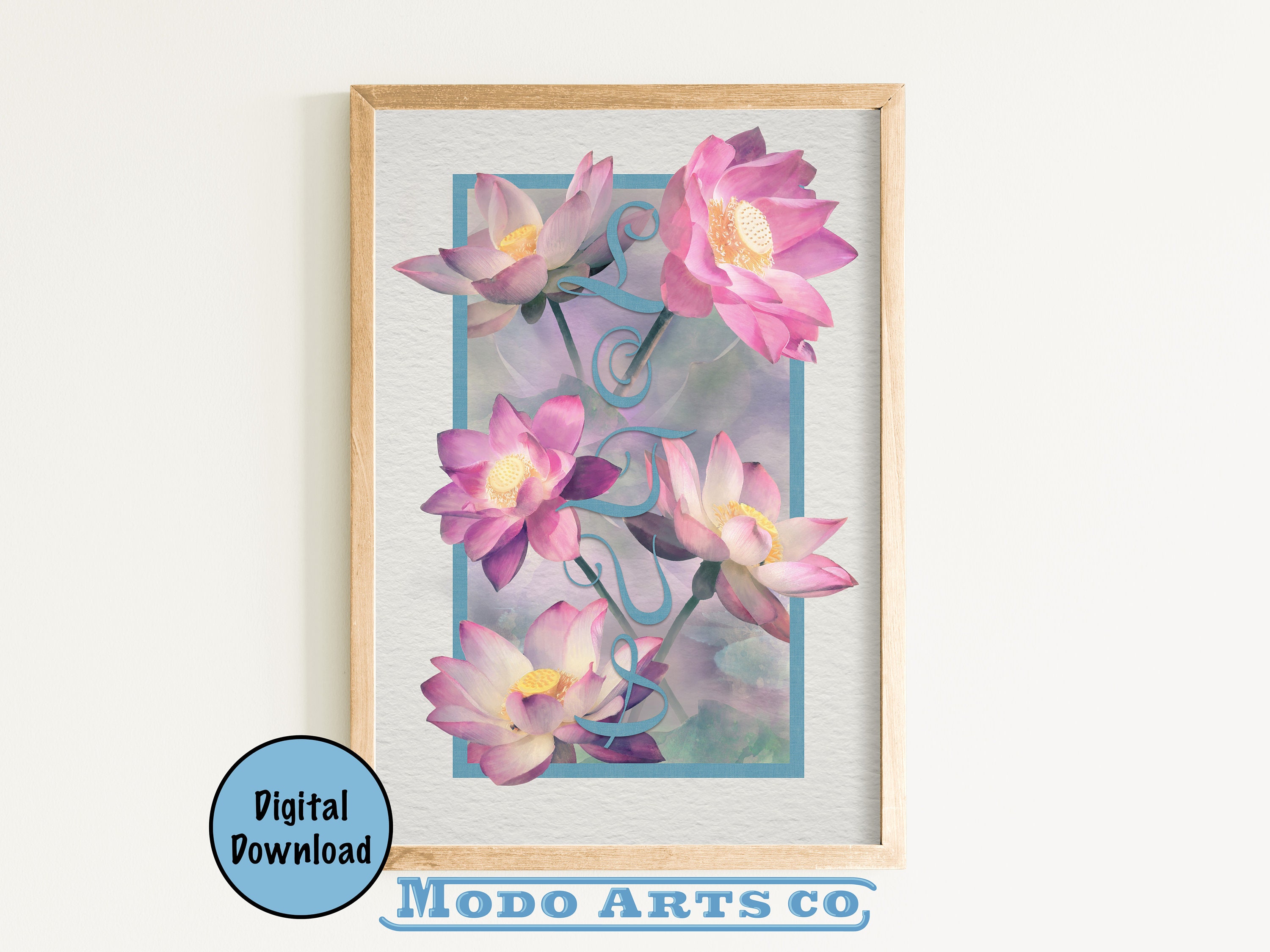 Lotus Flower Digital Print Lotus Flower Wall Art Printable - Etsy