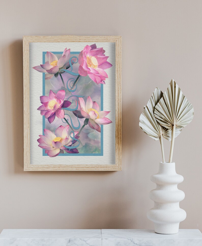 Lotus Flower Digital Print Lotus Flower Wall Art Printable - Etsy