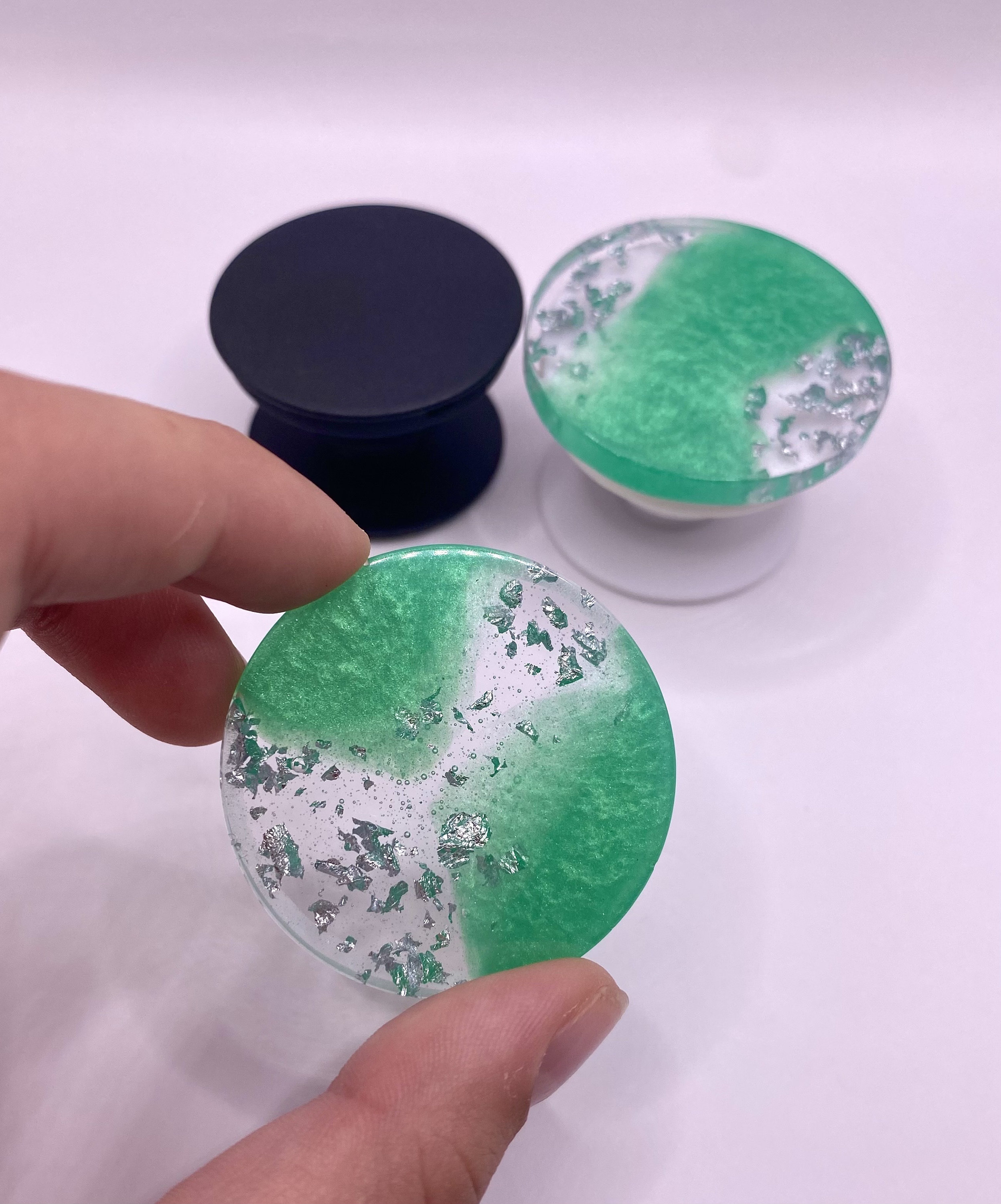 Green and Silver Flake Phone Grip - Etsy