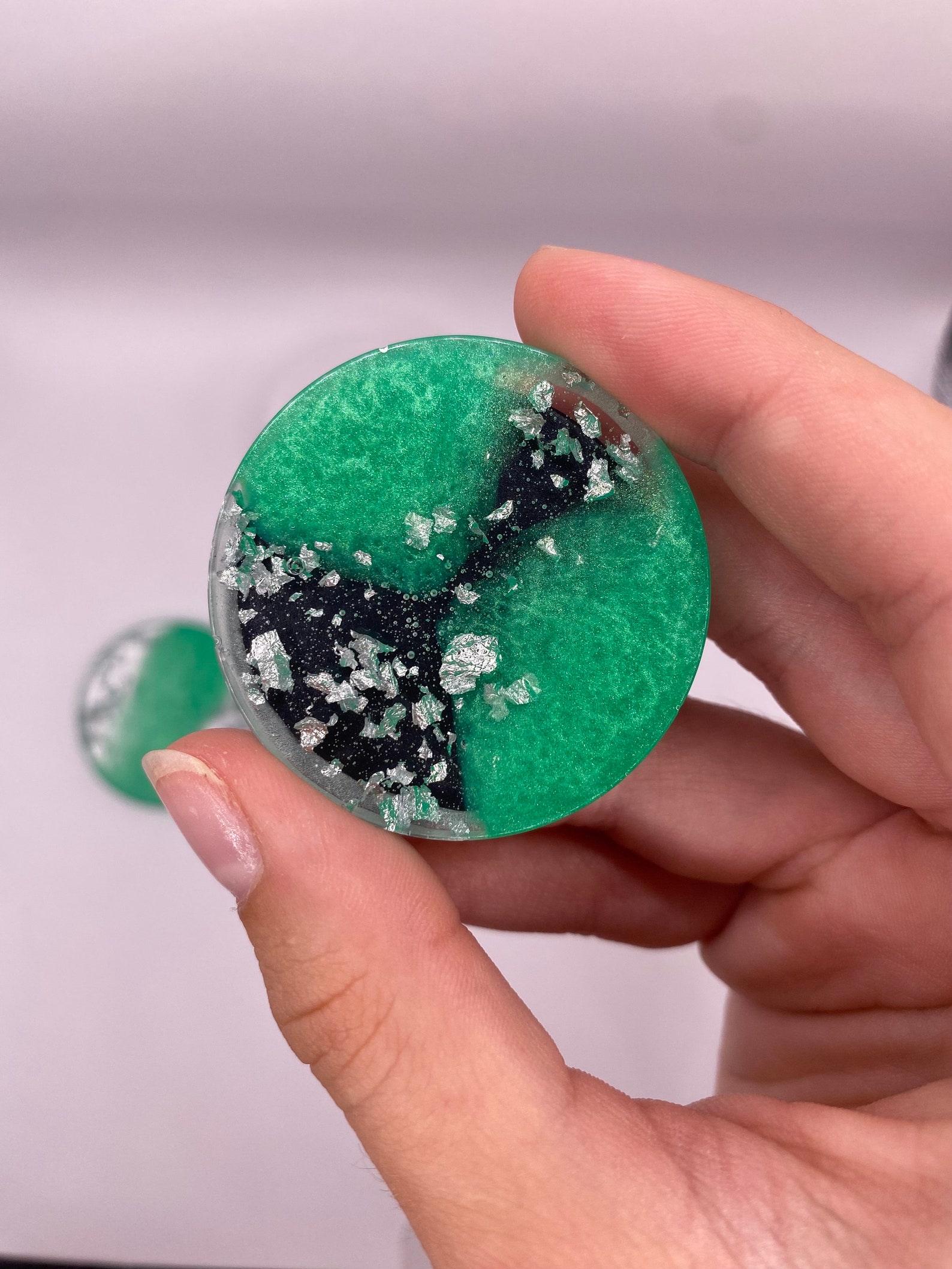 Green and Silver Flake Phone Grip - Etsy