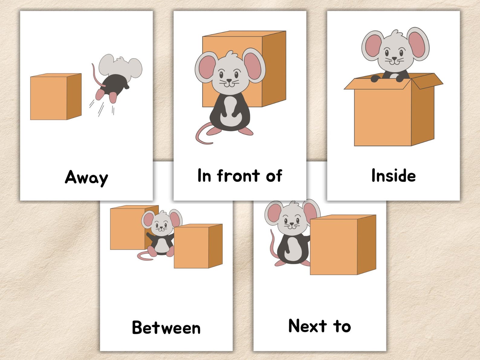 20 Preposition Flashcard, Kindergarten Positional Words of Place ...