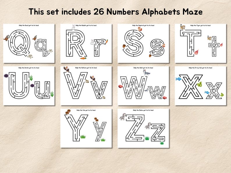 Printable Numbers Maze Worksheets for Kids, Labyrinth Easy Mazes ...