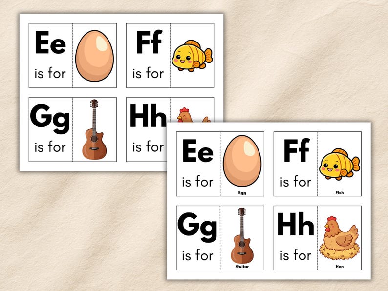 Preschool Alphabet Matching Puzzle, Kids Alphabet Flashcards, Toddler ...
