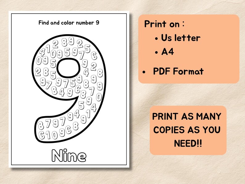 Numbers Find and Color Activity for Kids, Preschool Numbers Worksheets ...