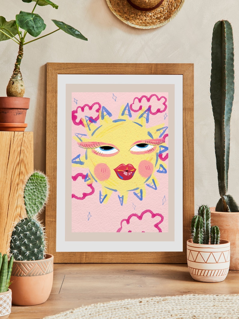 Preppy Sun Art Print - Etsy