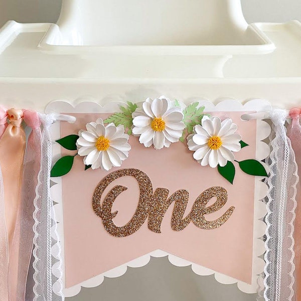 Daisy 1st Birthday High Chair Banner - Etsy