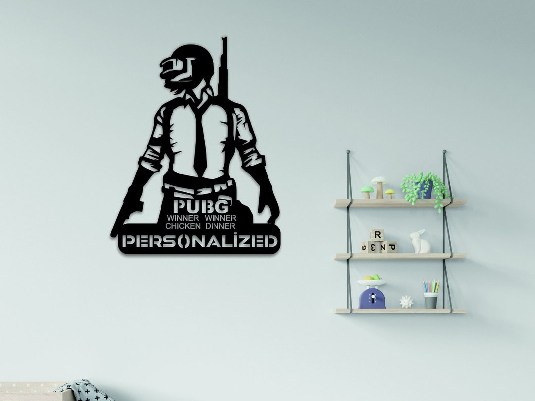 Personalized PUBG Wooden Decor | Custom Gamer Room Wall Art | Christmas ...