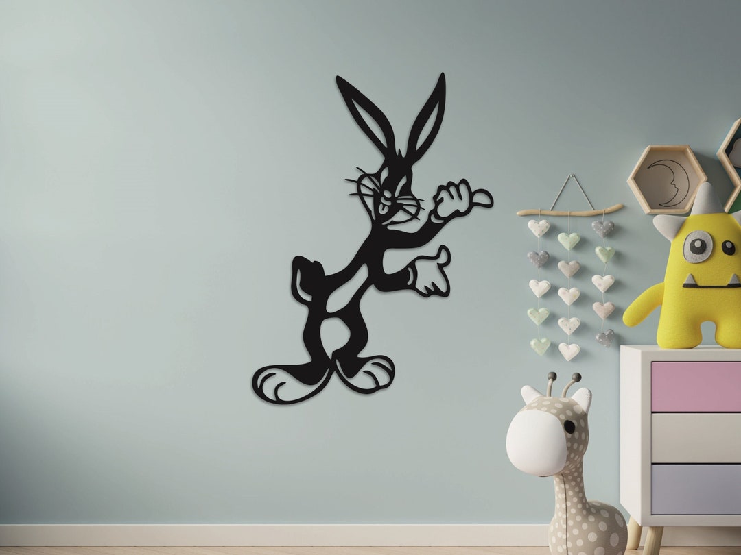 Looney Tunes Bugs Bunny Banksy Wall Art | Wooden Comic Rabbit ...