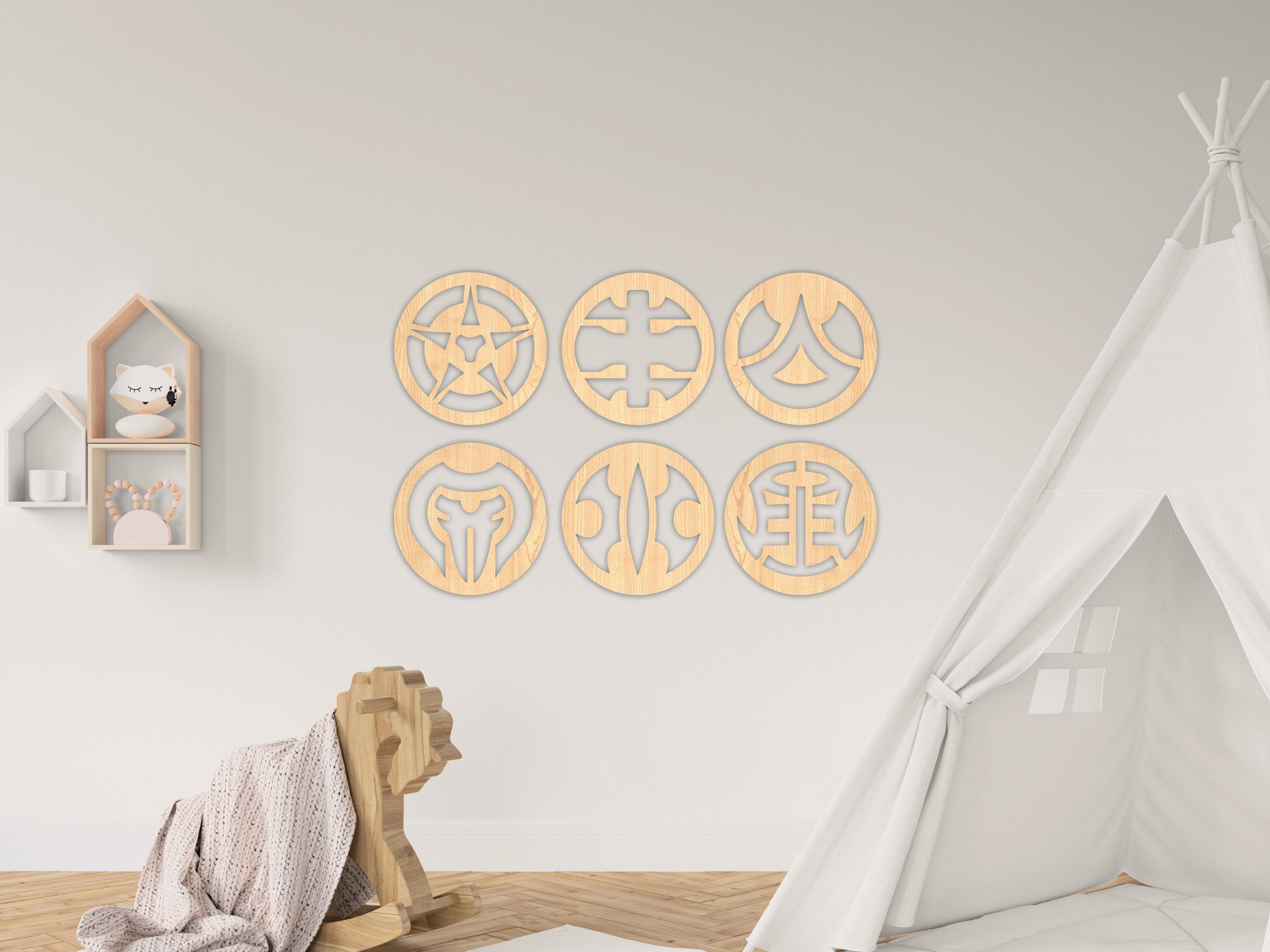 Bakugan 6 Welten Symbole New Vestroia 6 PCS Set Holzwand-Dekor | Pyrus ...