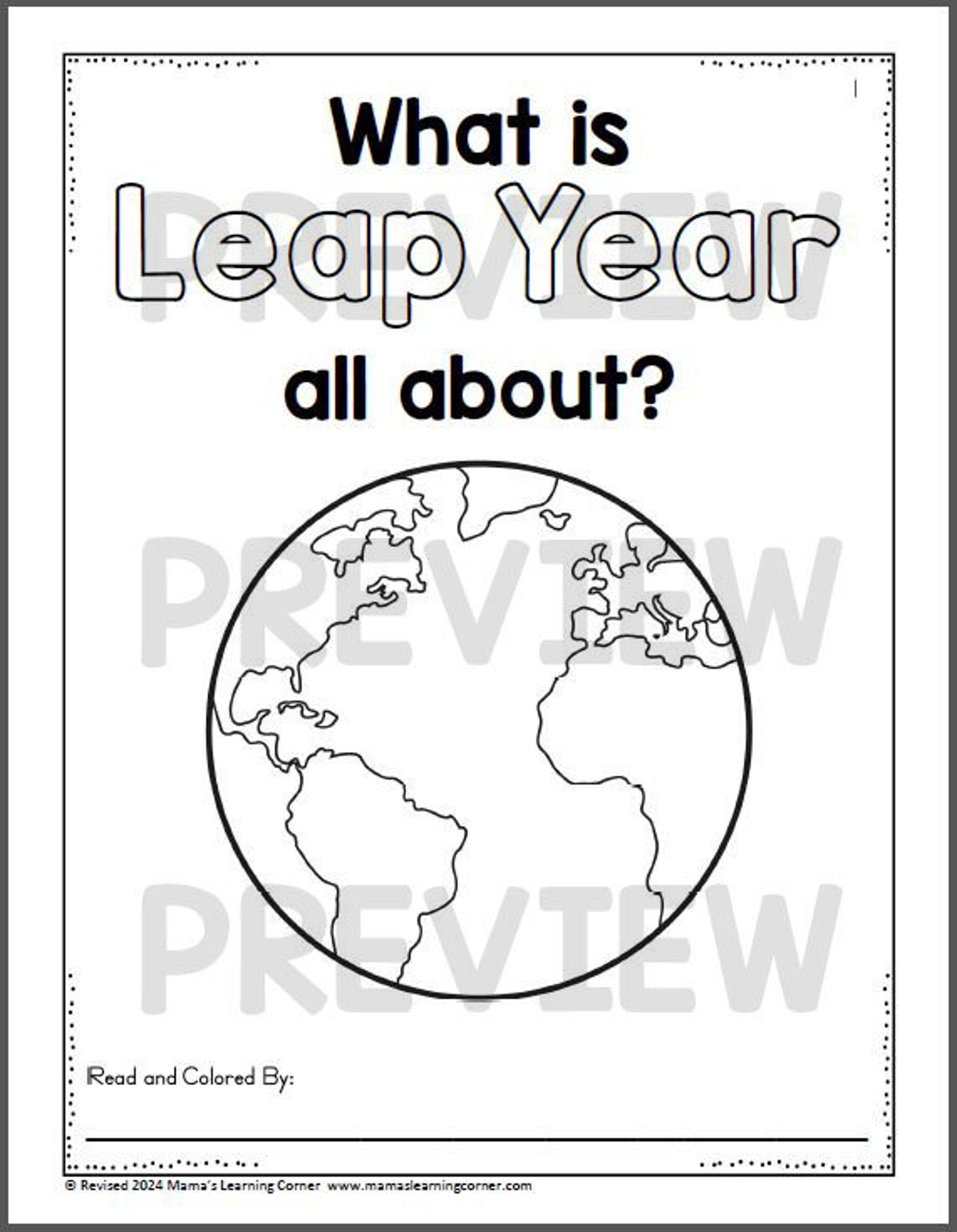 Leap Year 2024 Coloring Pages - Etsy