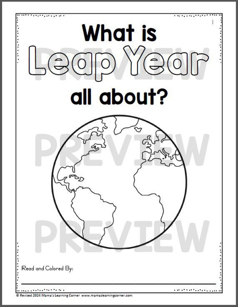Leap Year 2024 Coloring Pages - Etsy