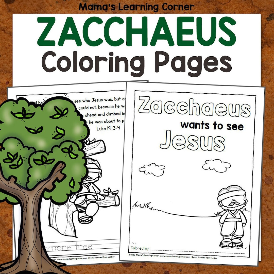 Zacchaeus Coloring Pages - Etsy