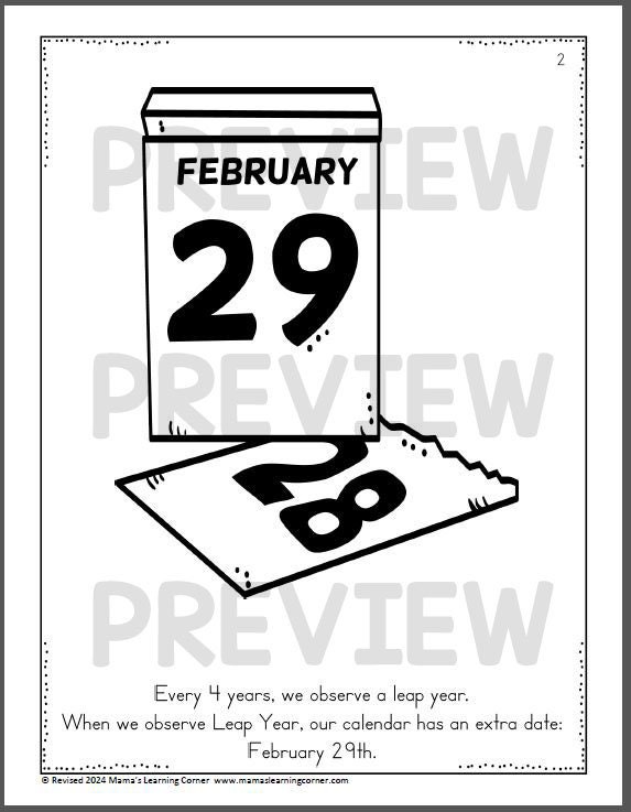 Leap Year 2024 Coloring Pages - Etsy