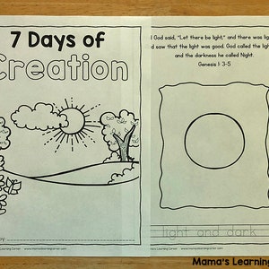7 Days of Creation Bible Coloring Pages - Etsy
