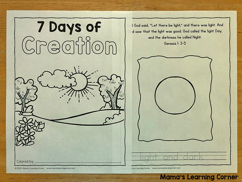 7 Days of Creation Bible Coloring Pages - Etsy