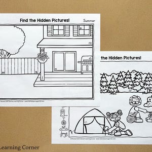 Printable Summer Hidden Picture Puzzles - Etsy