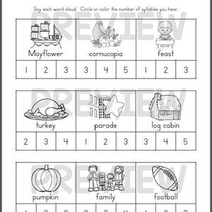 Thanksgiving Worksheets for Kindergarten and 1st Grade - Etsy