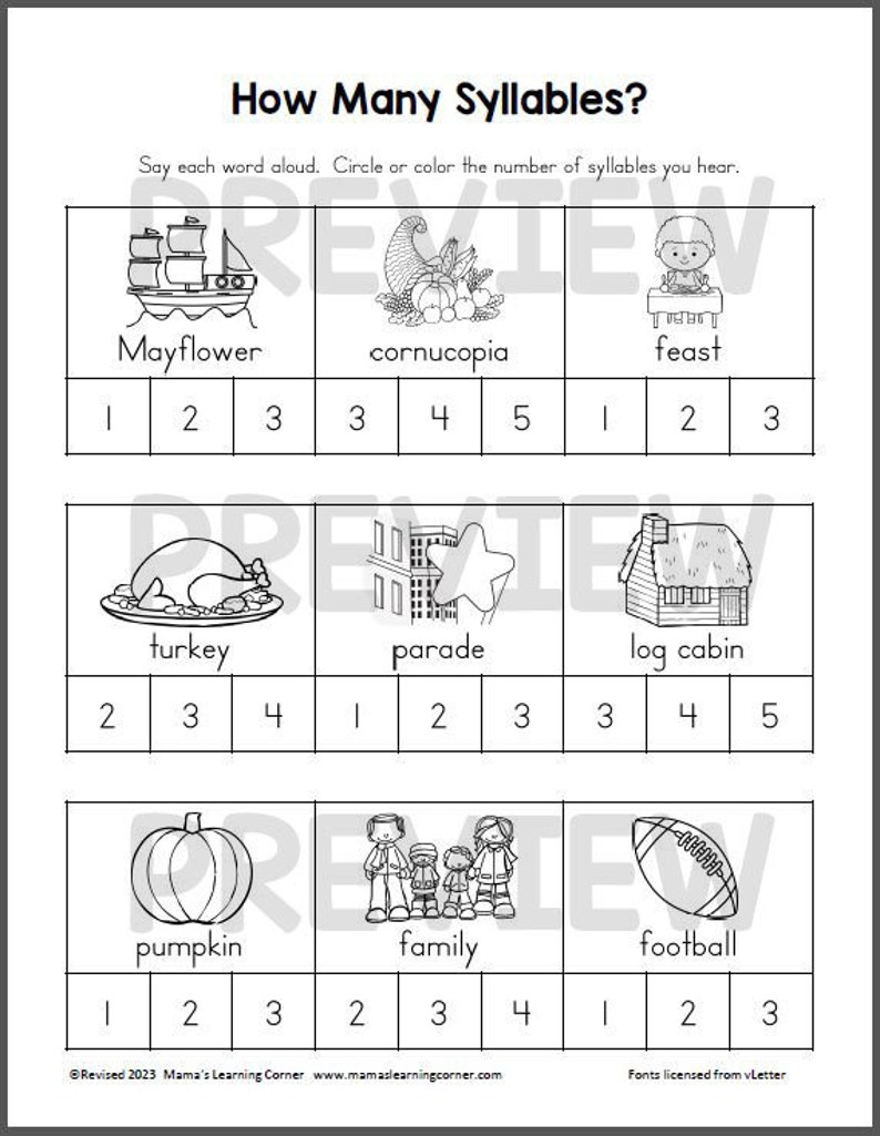 Thanksgiving Worksheets for Kindergarten and 1st Grade - Etsy