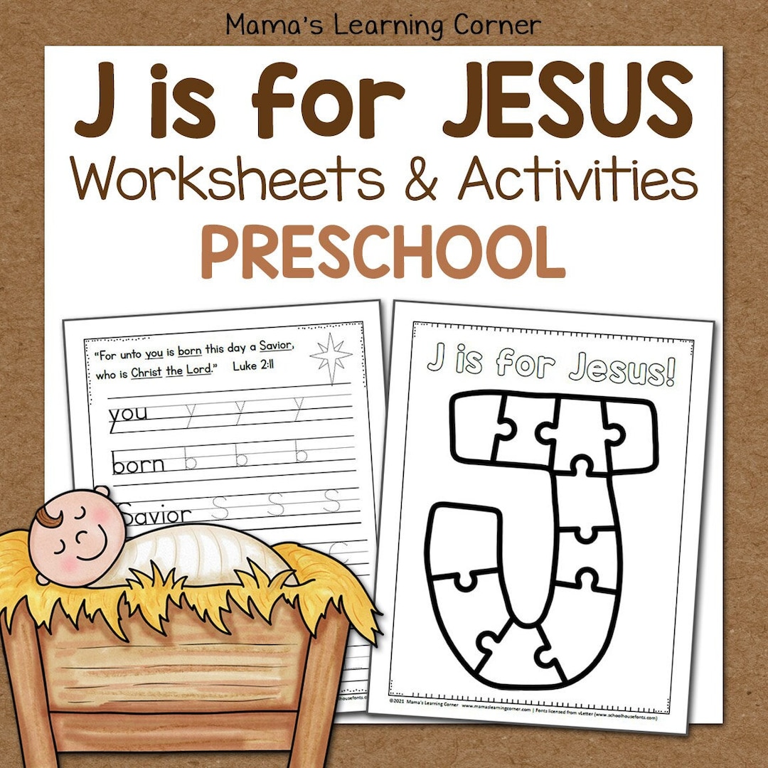 J is for Jesus Christmas Worksheets for Preschool - Etsy