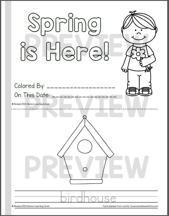 Spring Coloring Pages Booklet - Etsy