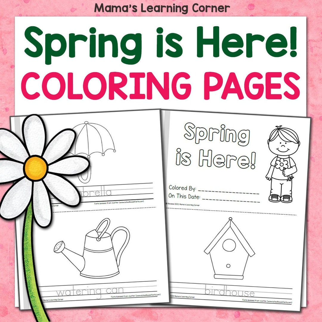 Spring Coloring Pages Booklet - Etsy