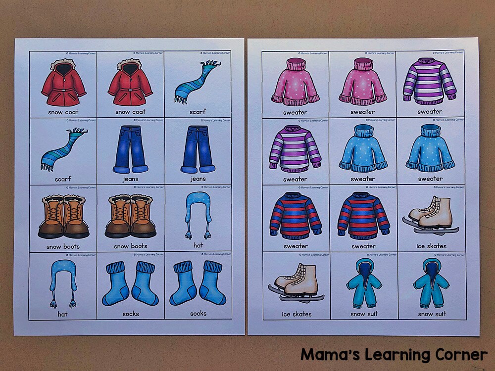 Winter Matching Game Packet - Etsy