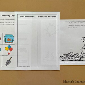 The Tale of Peter Rabbit Activities for Kindergarten and First Grade - Etsy