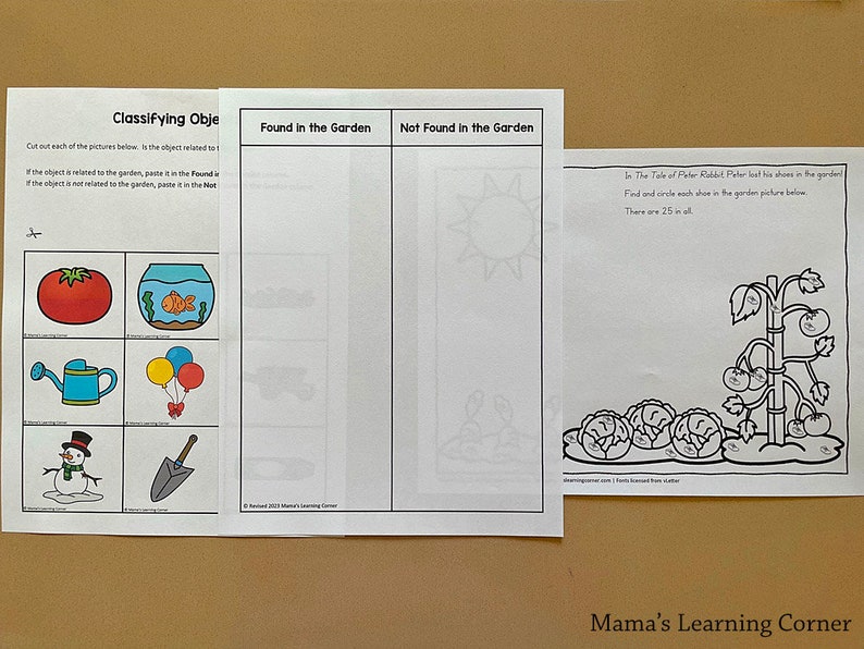 The Tale of Peter Rabbit Activities for Kindergarten and First Grade - Etsy