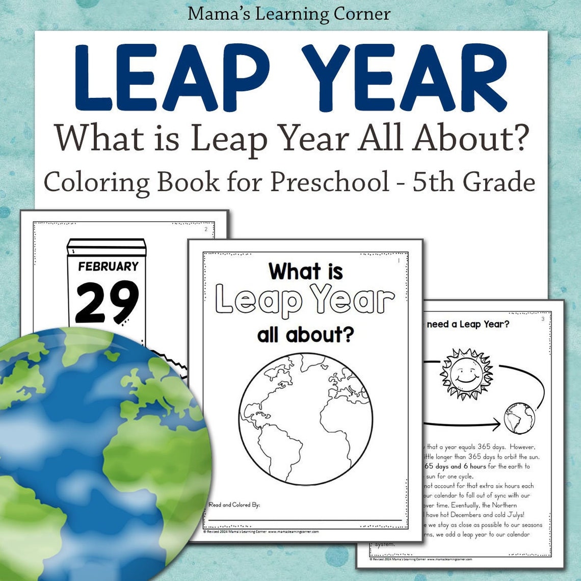 Leap Year 2024 Coloring Pages - Etsy