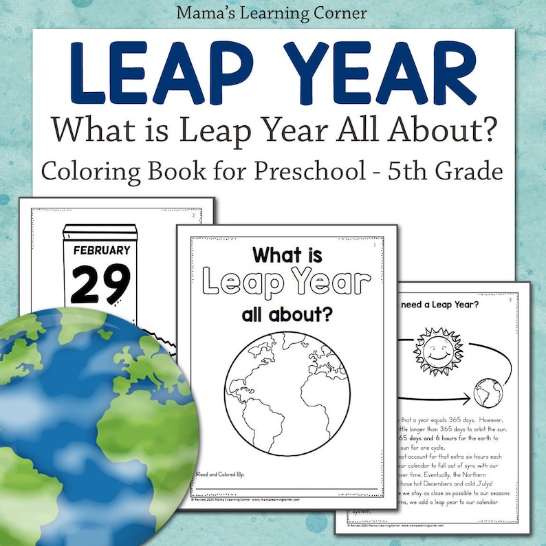Leap Year 2024 Coloring Pages - Etsy