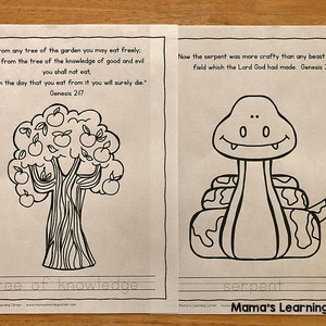 Adam and Eve in the Garden Coloring Pages - Etsy