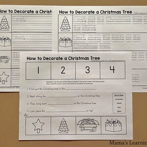How to Decorate a Christmas Tree Sequencing Activities - Etsy Australia
