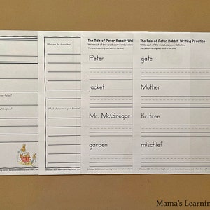 The Tale of Peter Rabbit Activities for Kindergarten and First Grade - Etsy