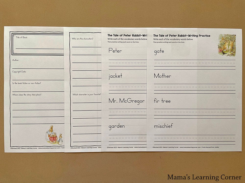 The Tale of Peter Rabbit Activities for Kindergarten and First Grade - Etsy