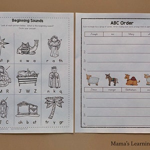 Nativity Birth of Jesus Worksheets for Kindergarten and 1st Grade - Etsy