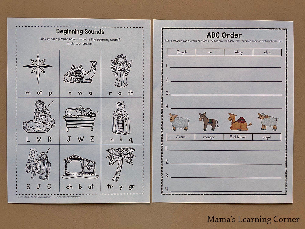 Nativity Birth of Jesus Worksheets for Kindergarten and 1st Grade - Etsy