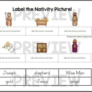 Nativity Birth of Jesus Worksheets for Kindergarten and 1st Grade - Etsy