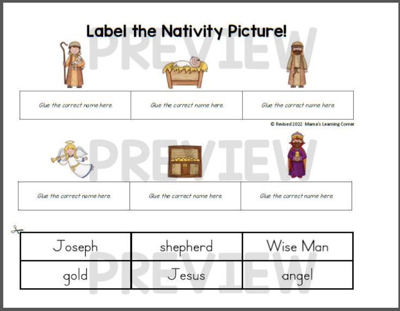 Nativity Birth of Jesus Worksheets for Kindergarten and 1st Grade - Etsy