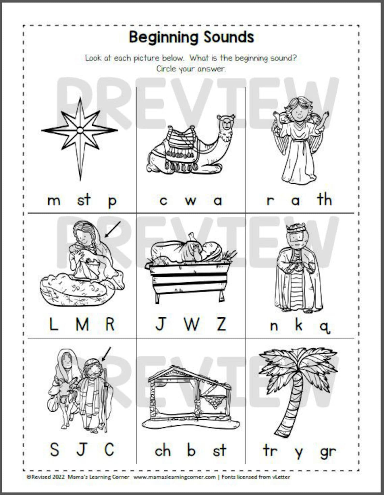 Nativity Birth of Jesus Worksheets for Kindergarten and 1st Grade - Etsy