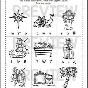 Nativity Birth of Jesus Worksheets for Kindergarten and 1st Grade - Etsy