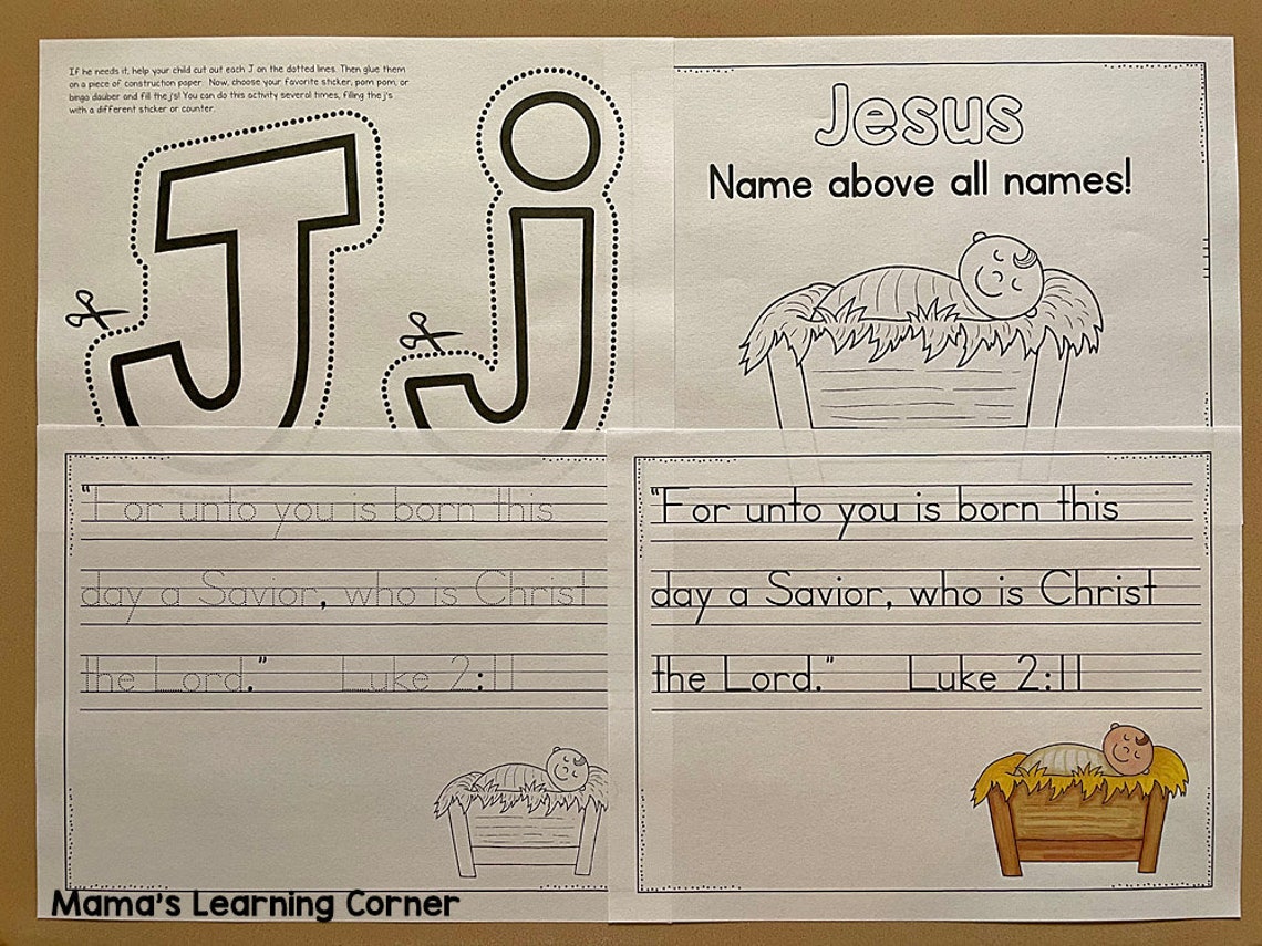 J is for Jesus Christmas Worksheets for Preschool - Etsy