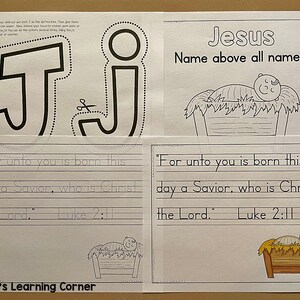 J is for Jesus Christmas Worksheets for Preschool - Etsy