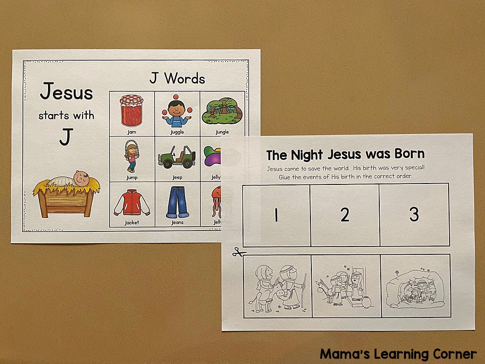 J is for Jesus Christmas Worksheets for Preschool - Etsy